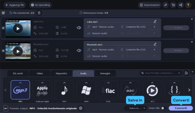 Convertire MOV in MP3 gratis e online – Movavi